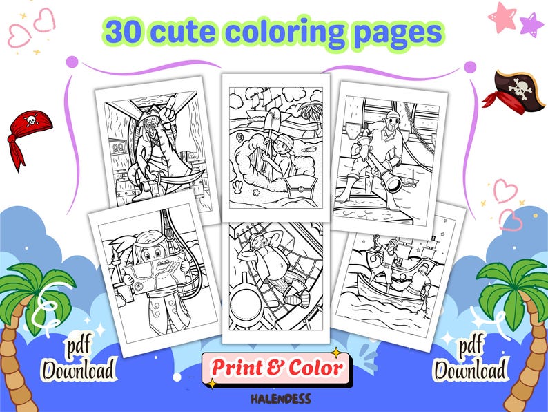 Pirate Coloring Pages for Adults and Teens – Featuring Cute Pirates ...