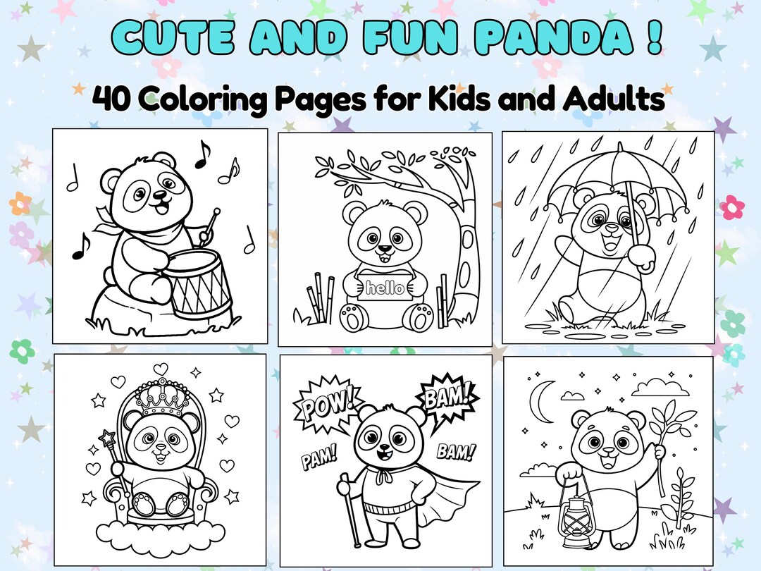 Cute and Fun Panda Coloring Pages for Kids and Adults| PDF Download ...