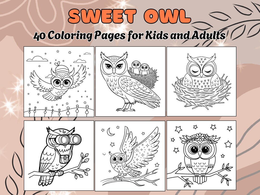 Sweet Owl Coloring Pages | Printable Woodland Owl Art Fun and Easy ...