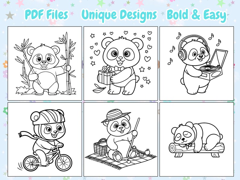 Cute and Fun Panda Coloring Pages for Kids and Adults| PDF Download ...