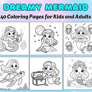 Dreamy Mermaid Coloring Pages for Kids & Adults| Unique Sea-inspired ...