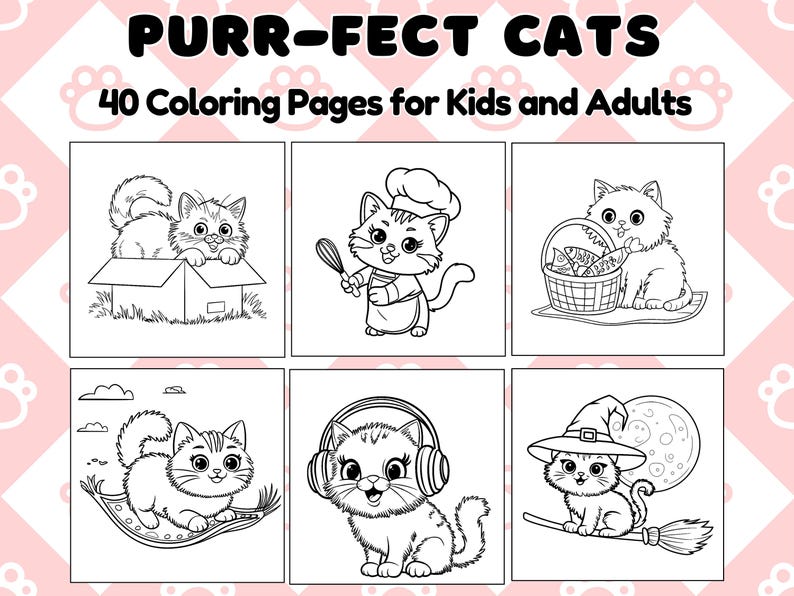 Purr-fect Cats Coloring Pages Bold and Easy Designs for Creative ...