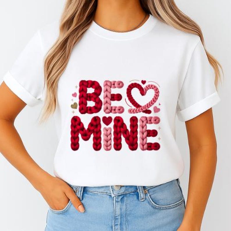 Paquete PNG de cita tejida de San Valentín acogedor • Love Be Mine XOXO ...