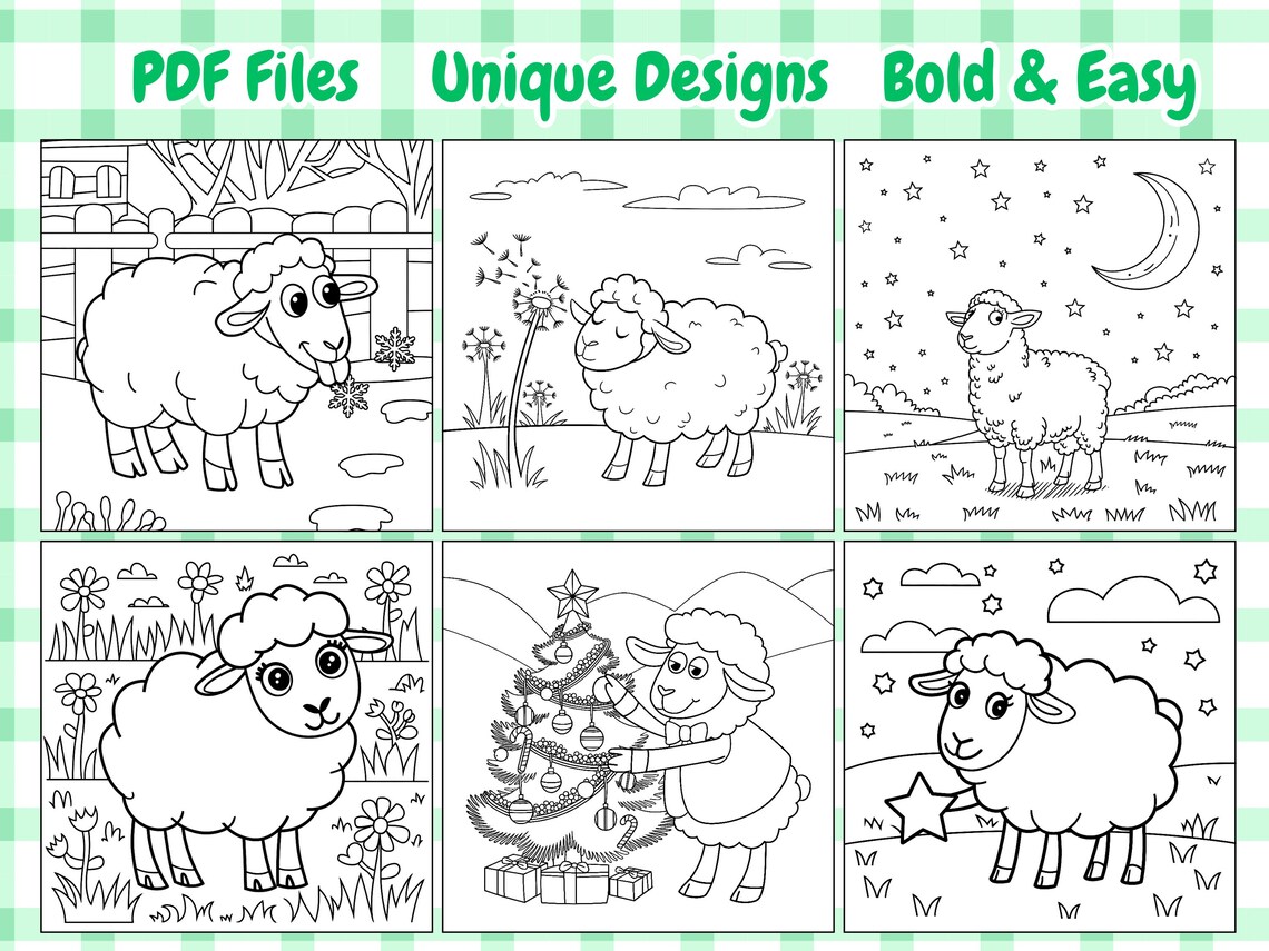 Cute Sheep Coloring Pages for Kids and Adults| Fun and Simple Coloring ...