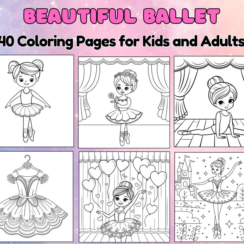 Ballet Girl Coloring Book - Etsy