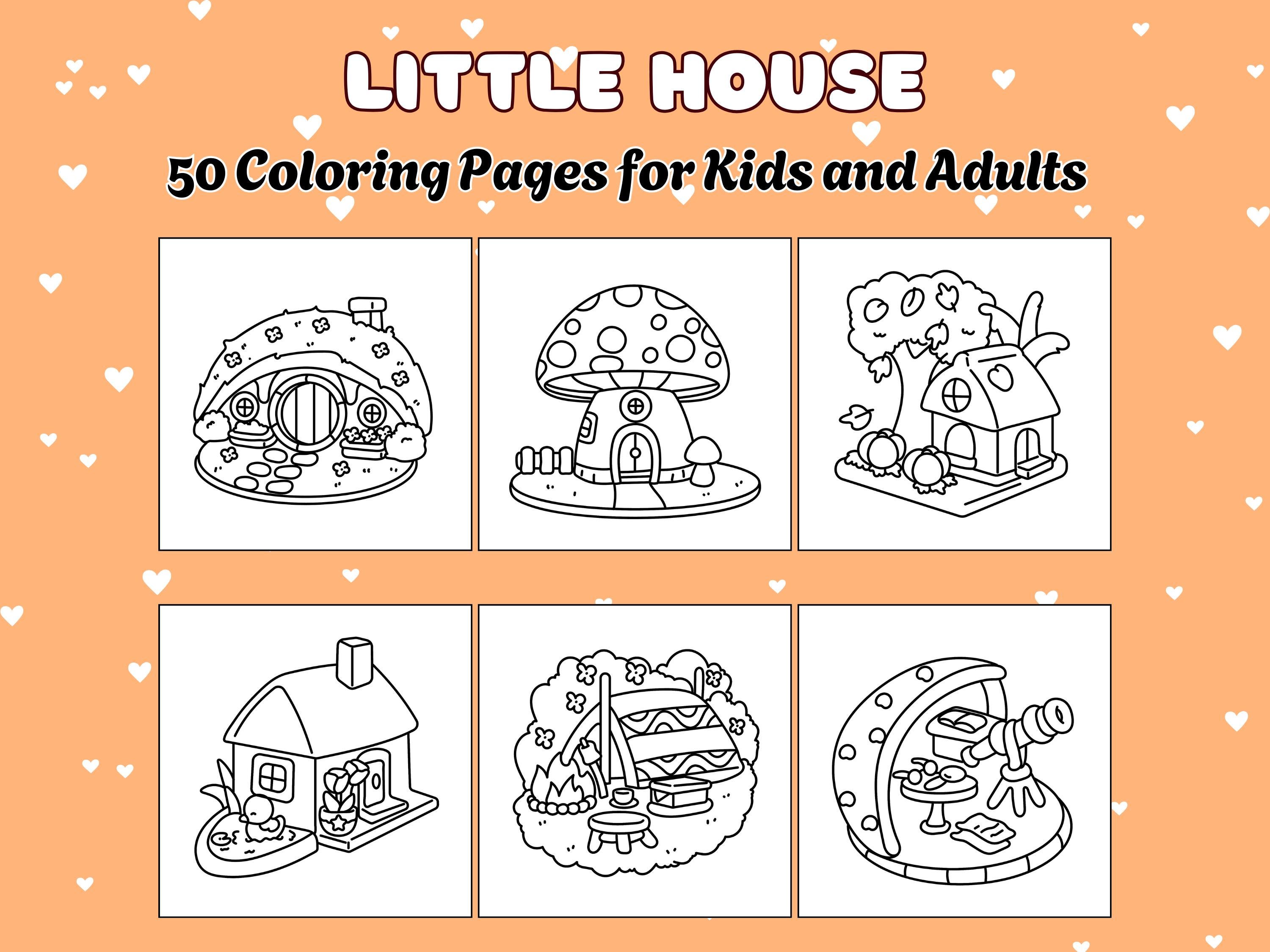 Little House Coloring Pages for Kids and Adults | 50 Coloring Sheets ...