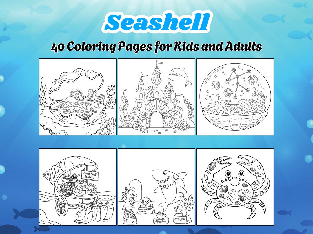 Seashell Coloring Pages for Kids and Adults | Simple, Bold and Easy ...