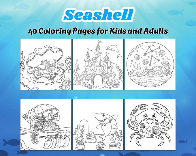 Seashell Coloring Pages Printable, Blank Seashell Templates for Crafts ...