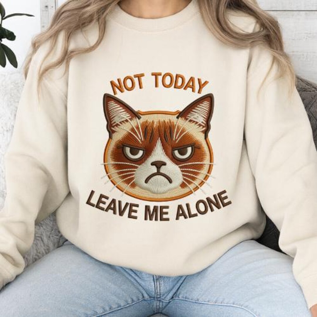 Grumpy Cat Embroidery PNG | Funny Moody Quote Sublimation Design ...