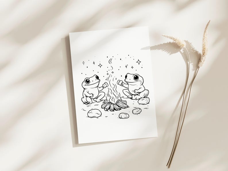 Cozy Home Frogs Coloring Pages, Cute Frog Activity Pages, Printable ...
