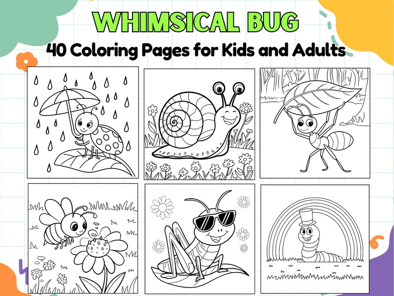 Whimsical Bug Coloring Pages for Kids and Adults – Printable Creepy ...
