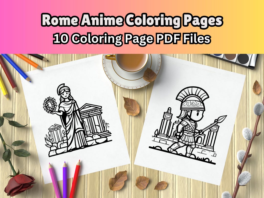 Fantasy Rome Anime Coloring Book Kawaii Rome Anime Coloring Sheets ...