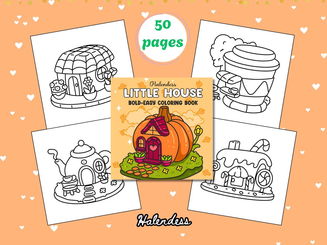 Little House Coloring Pages for Kids and Adults | 50 Coloring Sheets ...