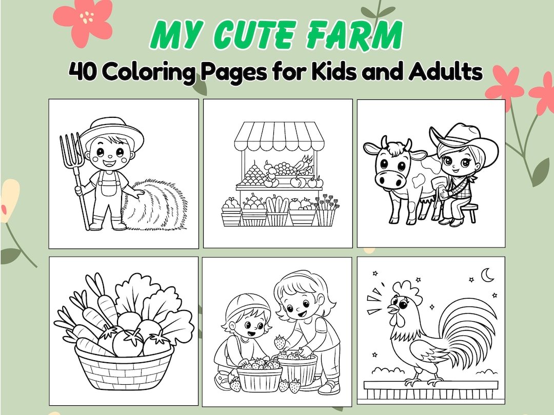 My Cute Farm Coloring Pages Bold and Easy Designs for Creative Fun ...