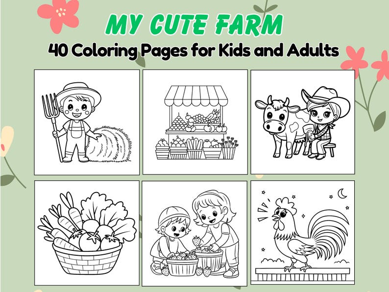 My Cute Farm Coloring Pages Bold and Easy Designs for Creative Fun ...