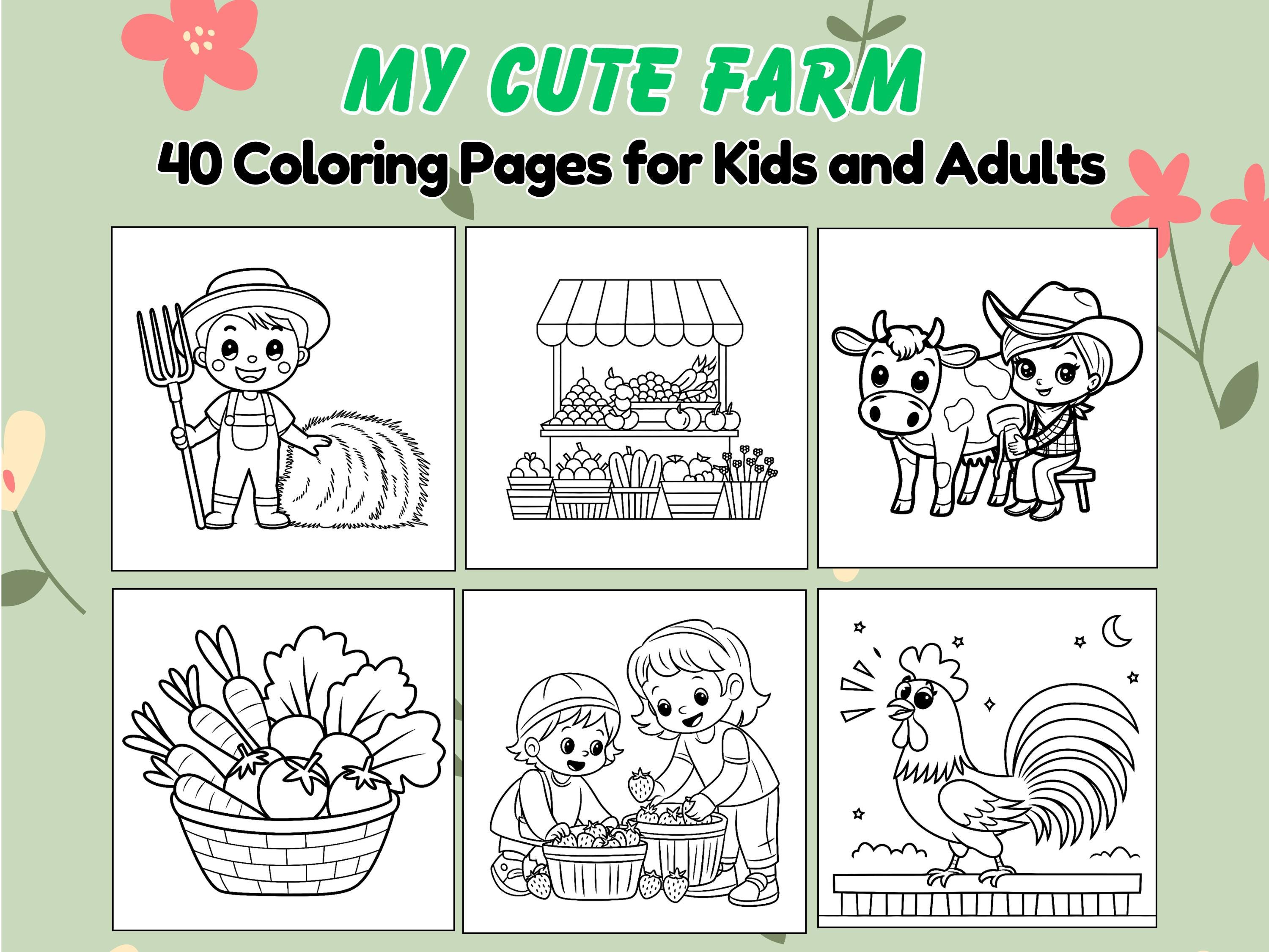 My Cute Farm Coloring Pages Bold and Easy Designs for Creative Fun ...