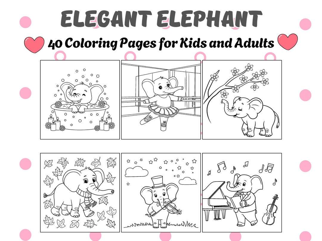 Elegant Elephant Coloring Pages for Kids and Adults| Featuring Fun ...