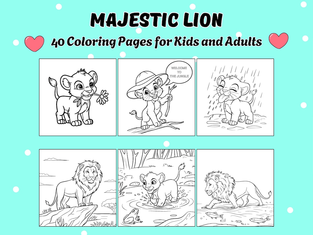 Majestic Lion Coloring Pages for Kids and Adults | Bold and Beautiful ...