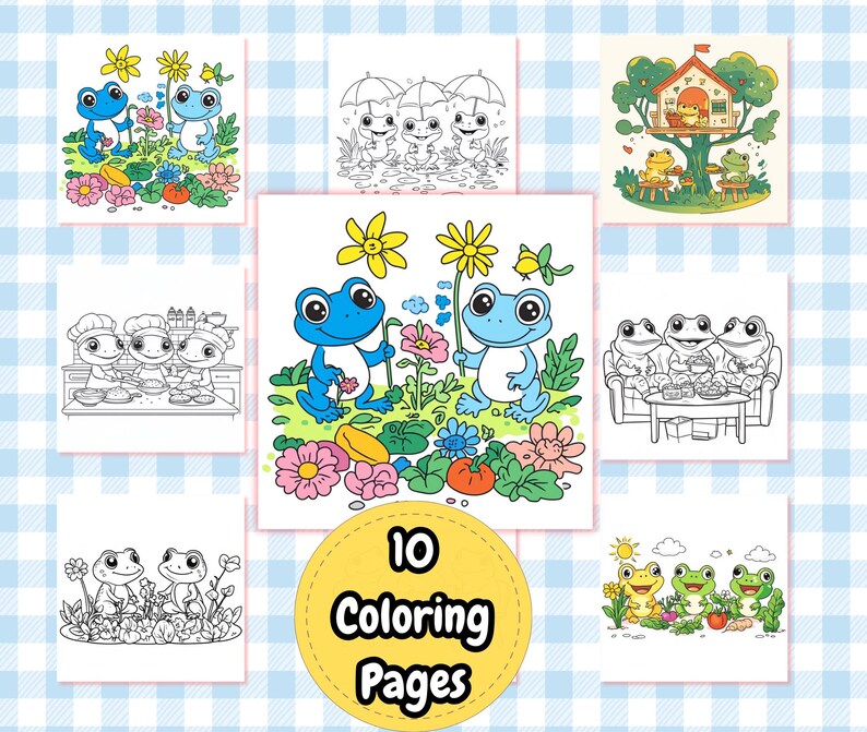 Cozy Home Frogs Coloring Pages, Cute Frog Activity Pages, Printable ...