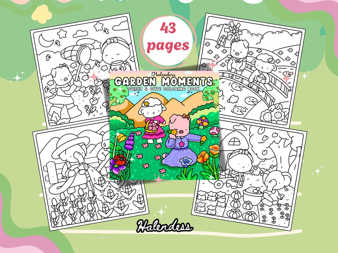 Garden Animals Moments Coloring Pages | Stress Relief for Adults, Teens ...