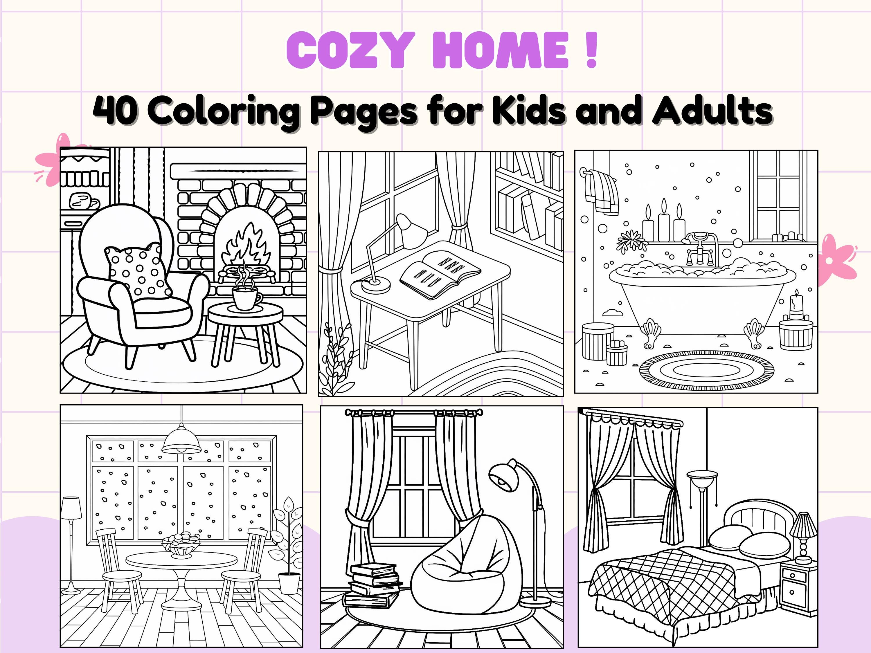 Cozy Home Coloring Pages for Relaxation and Creativity| Charming Home ...