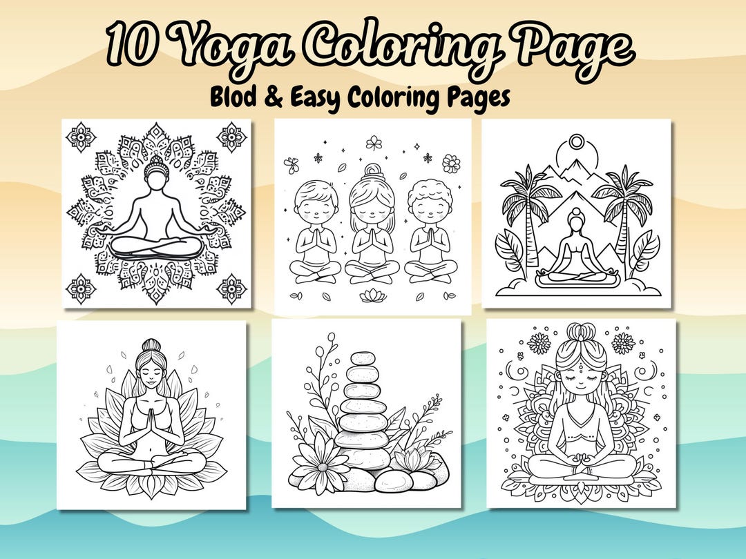 Yoga Coloring Pages, Relaxion and Anxiety Coloring Pages, Printable ...