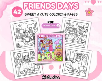 Friends Days Coloring Pages: Cozy Bestie Moments for Teens and Adults ...