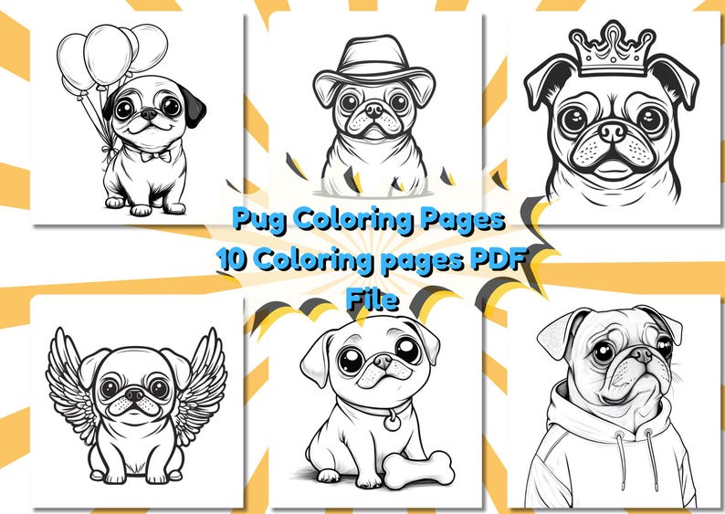 Pug Coloring Pages, Kid's Coloring Pages, Puppy Coloring Pages, Dog ...