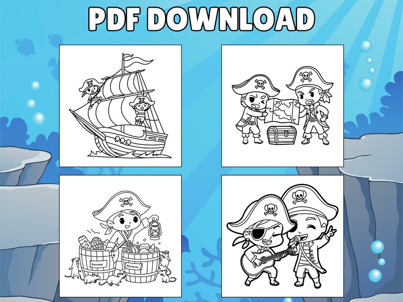 Pirate Adventure Coloring Pages for Kids and Adults – Explore the Fun ...