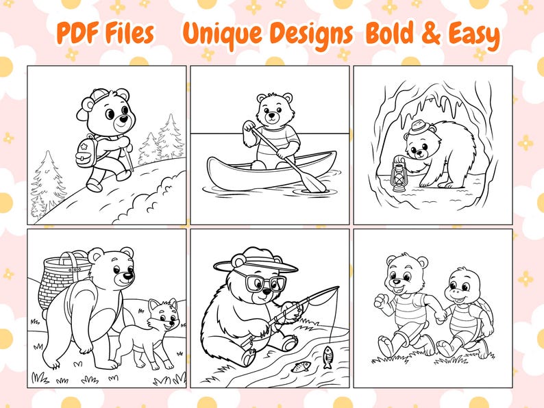 Cozy Bear Coloring Pages Fun and Bold Designs for Kids and Adults ...