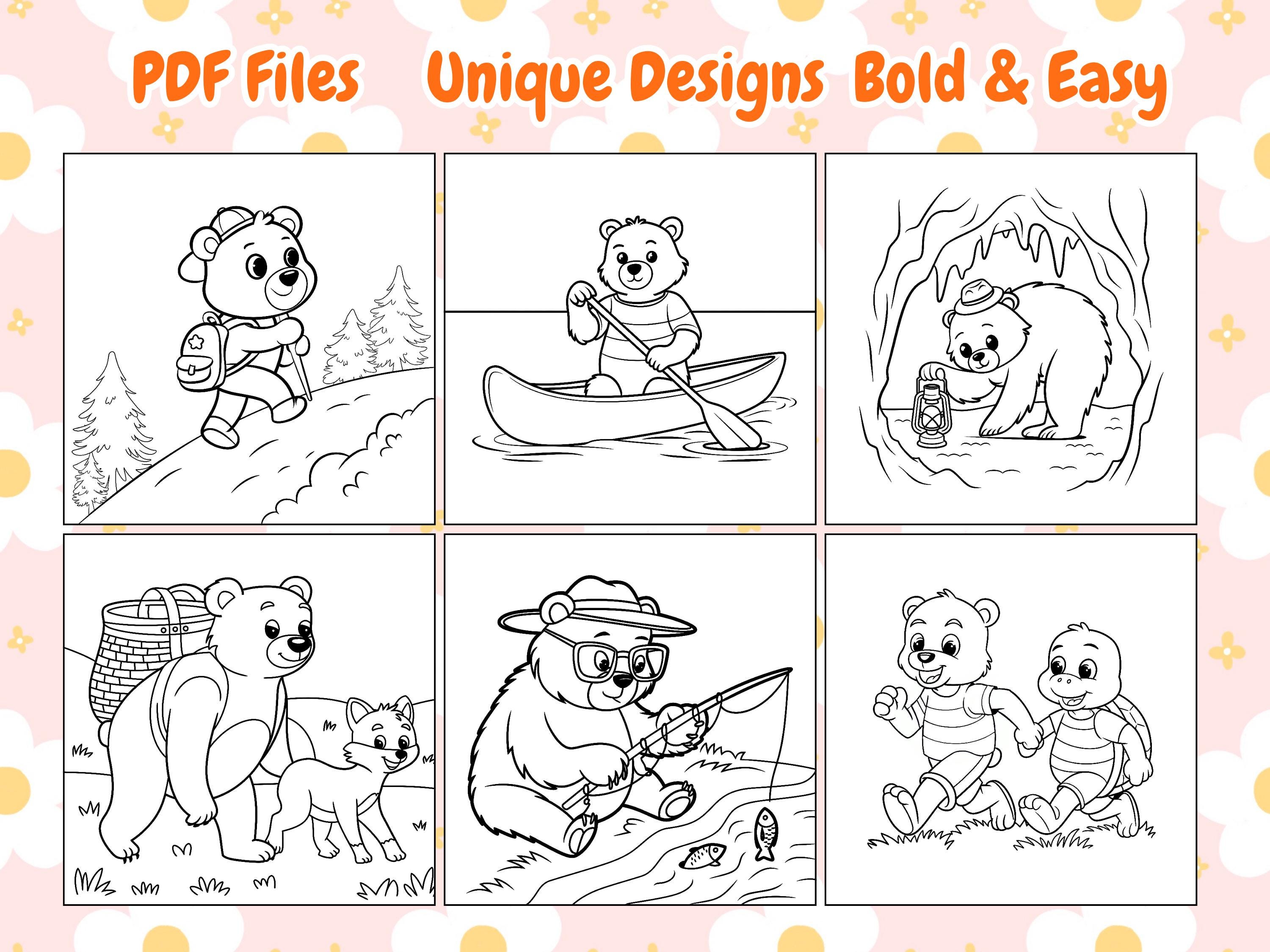 Cozy Bear Coloring Pages Fun and Bold Designs for Kids and Adults ...
