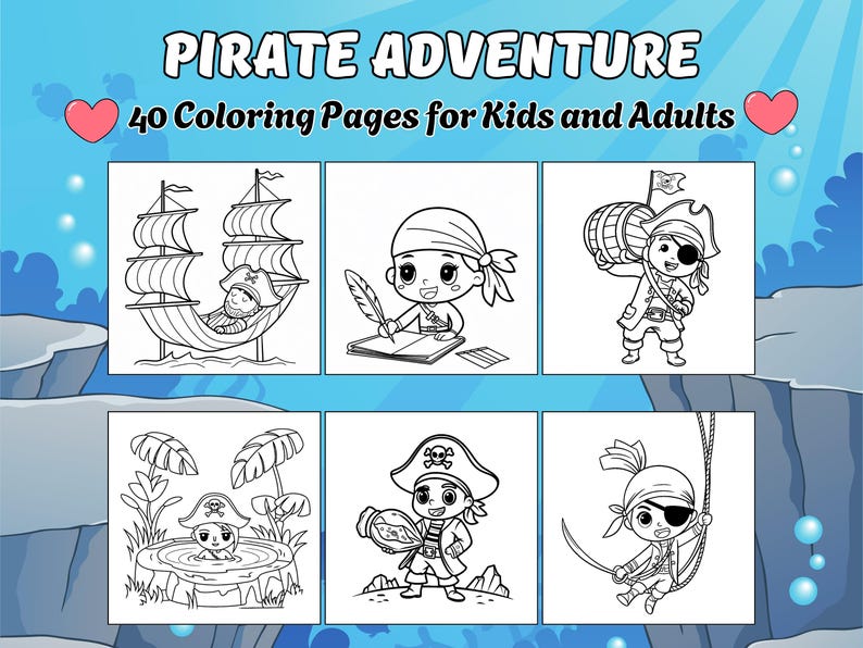 Pirate Adventure Coloring Pages for Kids and Adults – Explore the Fun ...