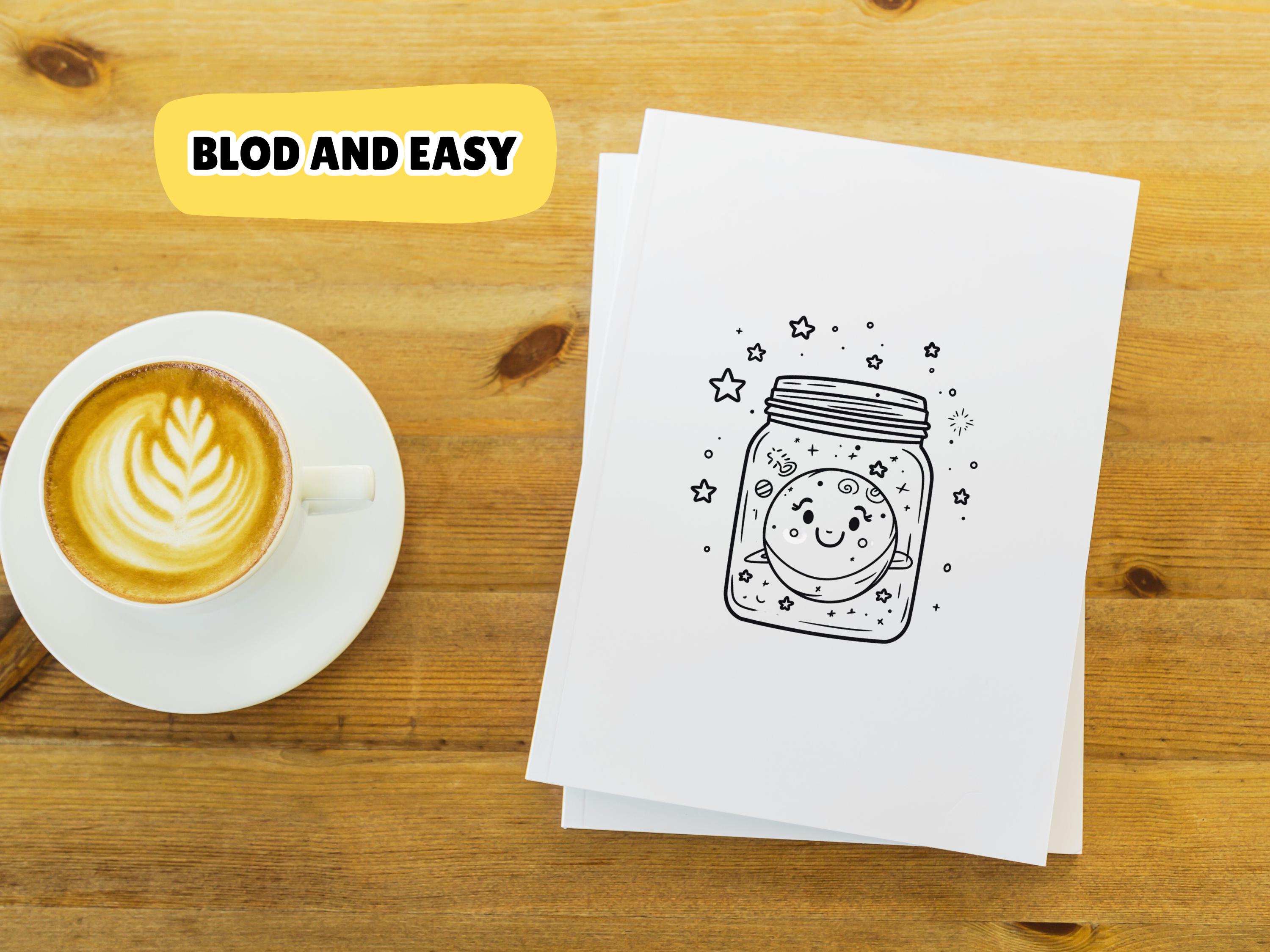 Blod and Easy Magic Jar Coloring Page | Kawaii Magic Jar Coloring Book ...