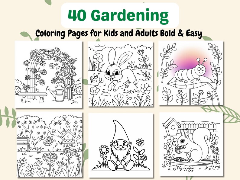 Gardening Coloring Pages for Kids and Adults Who Love Nature and ...