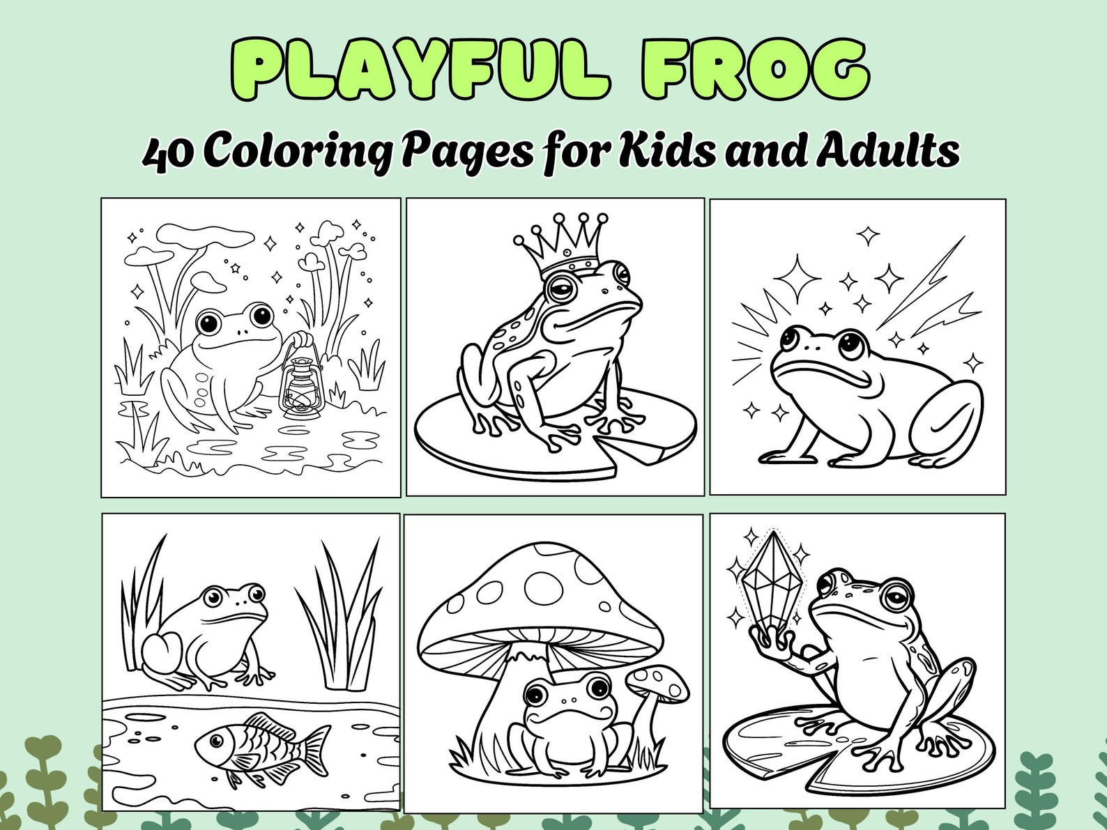 Playful Frog Coloring Pages | Printable Frog Fun and Easy Designs, Cute ...