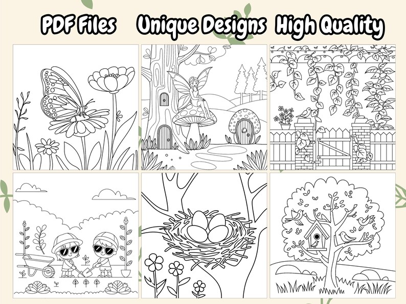 Gardening Coloring Pages for Kids and Adults Who Love Nature and ...