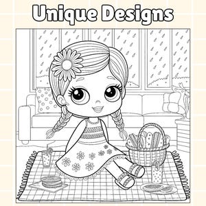 Girl Moments at Home Coloring Pages for Teens and Adults | Featuring ...