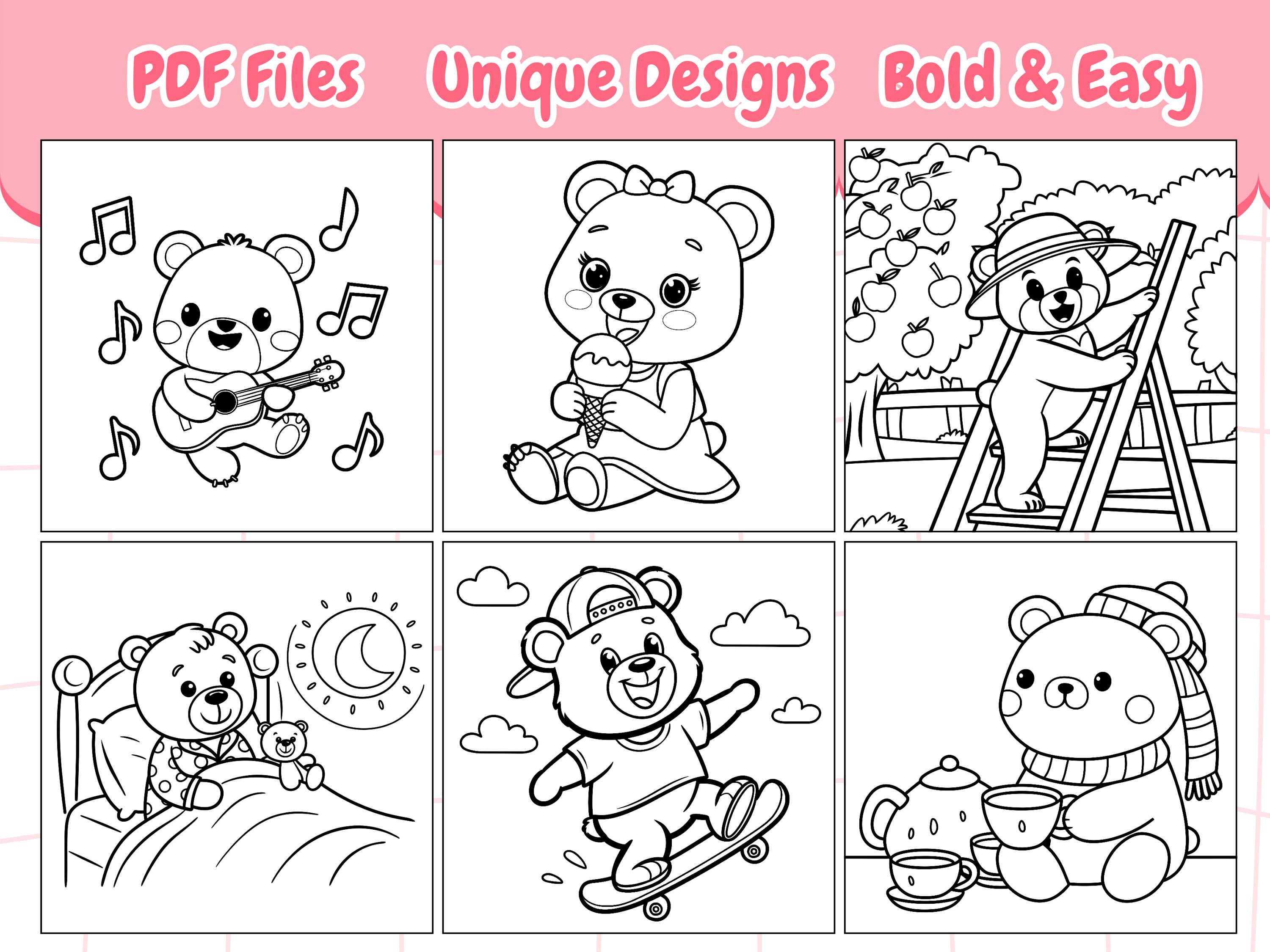 Cute and Comfy Bear Coloring Pages for Kids and Adults Adorable ...