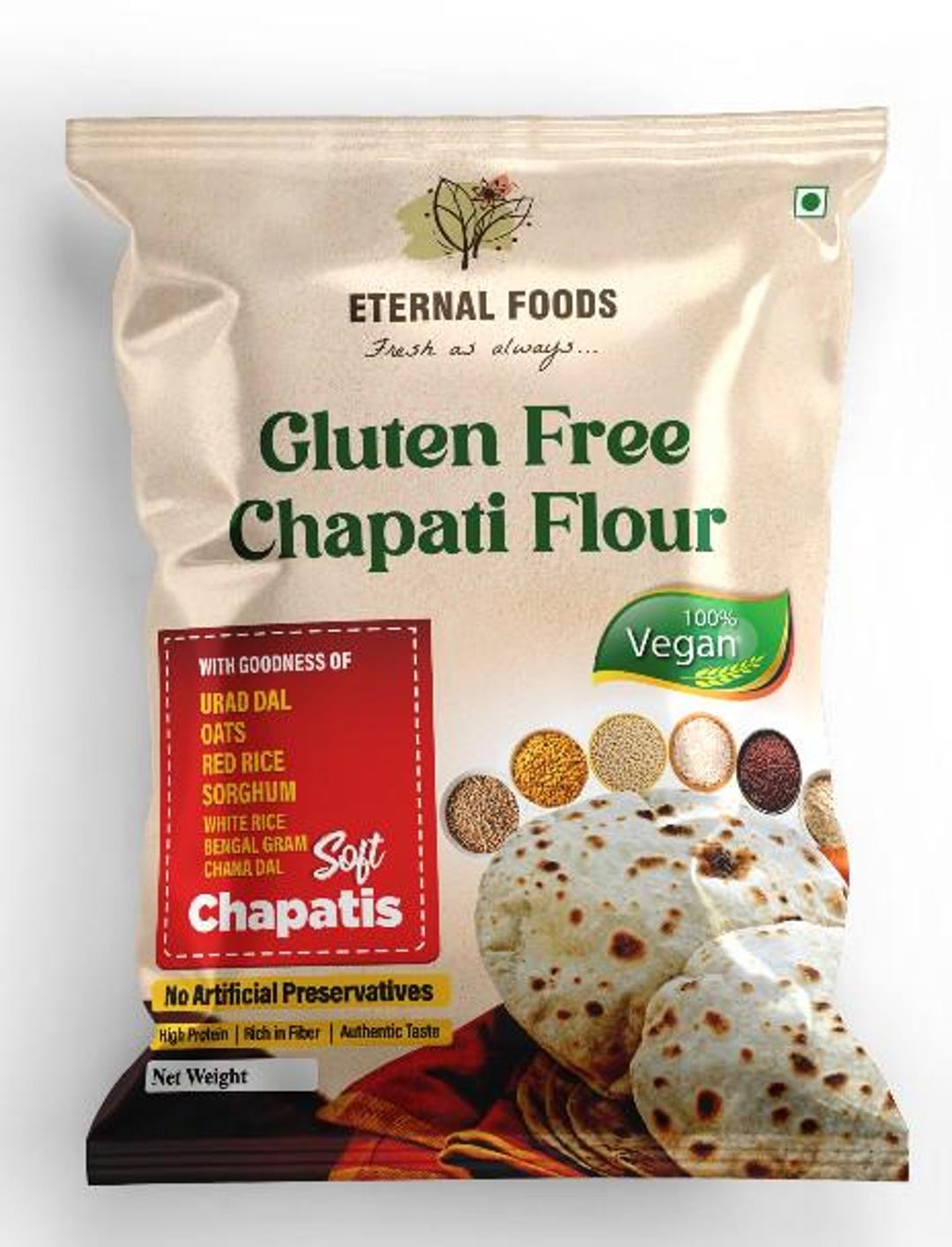 Gluten Free Chapati Flour -3kg | Eternal Foods | Freshly Ground to ...