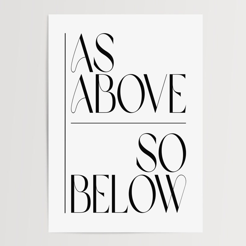 DIGITAL DOWNLOAD as Above so Below Quote Print, Spiritual Poster Print ...