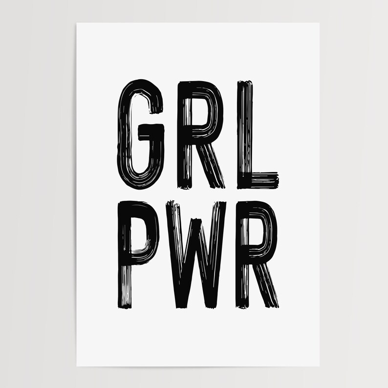 DIGITAL DOWNLOAD | GRL Pwr Art Print, Girl Power Print, Feminist Wall ...