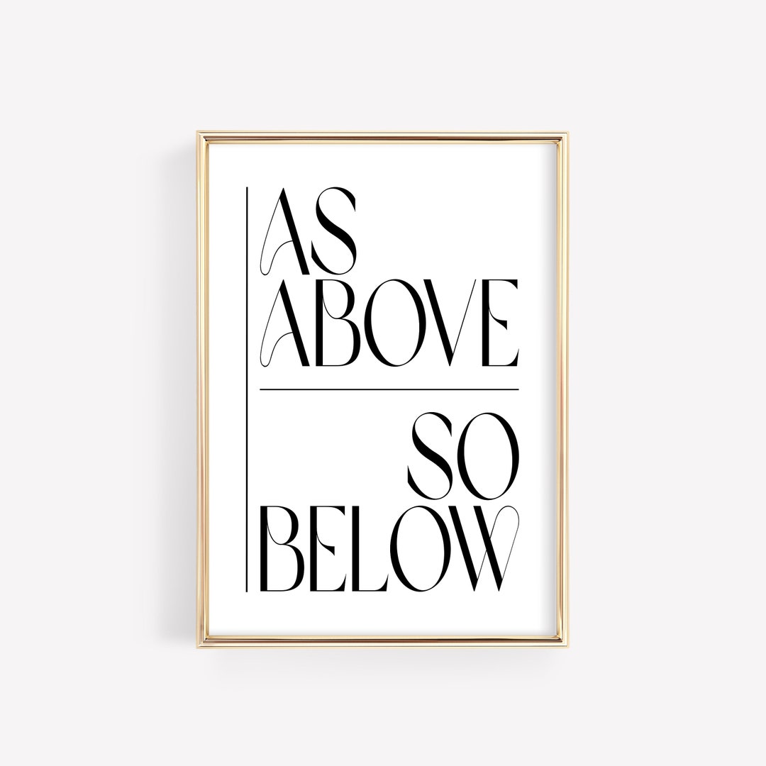 DIGITAL DOWNLOAD as Above so Below Quote Print, Spiritual Poster Print ...