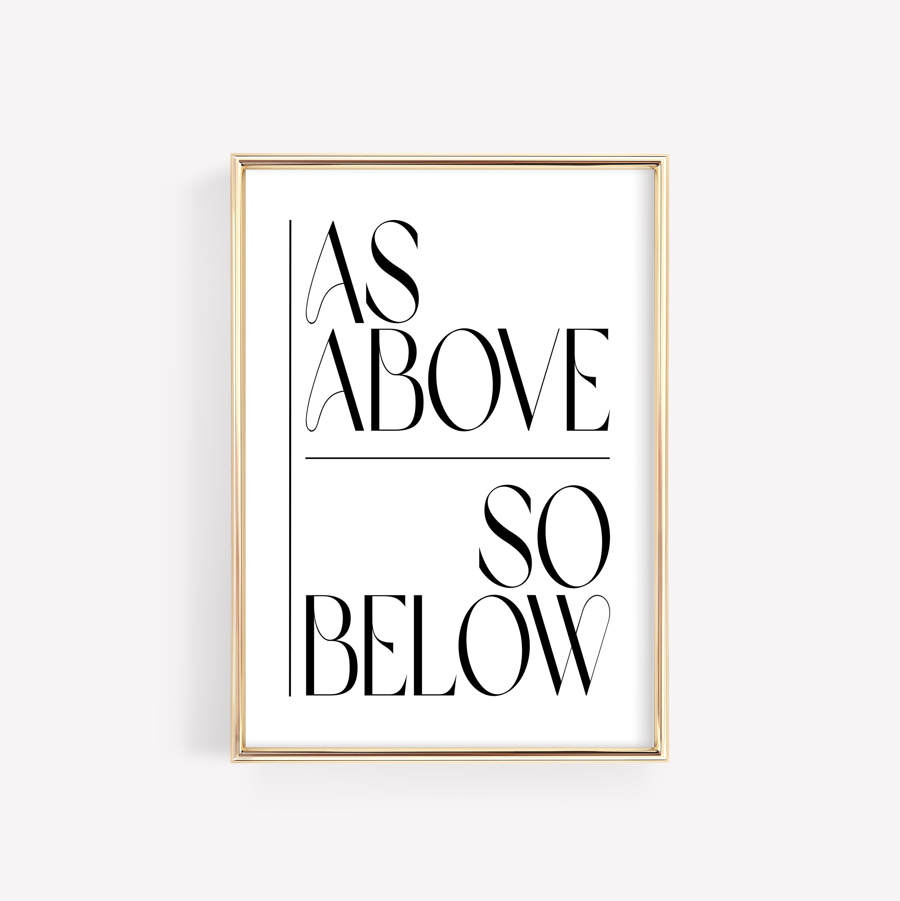 DIGITAL DOWNLOAD as Above so Below Quote Print, Spiritual Poster Print ...