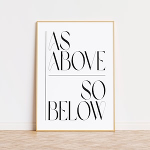 DIGITAL DOWNLOAD as Above so Below Quote Print Spiritual | Etsy