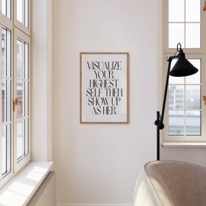 DIGITAL DOWNLOAD Visualize Your Highest Self Quote Print, Feminist ...