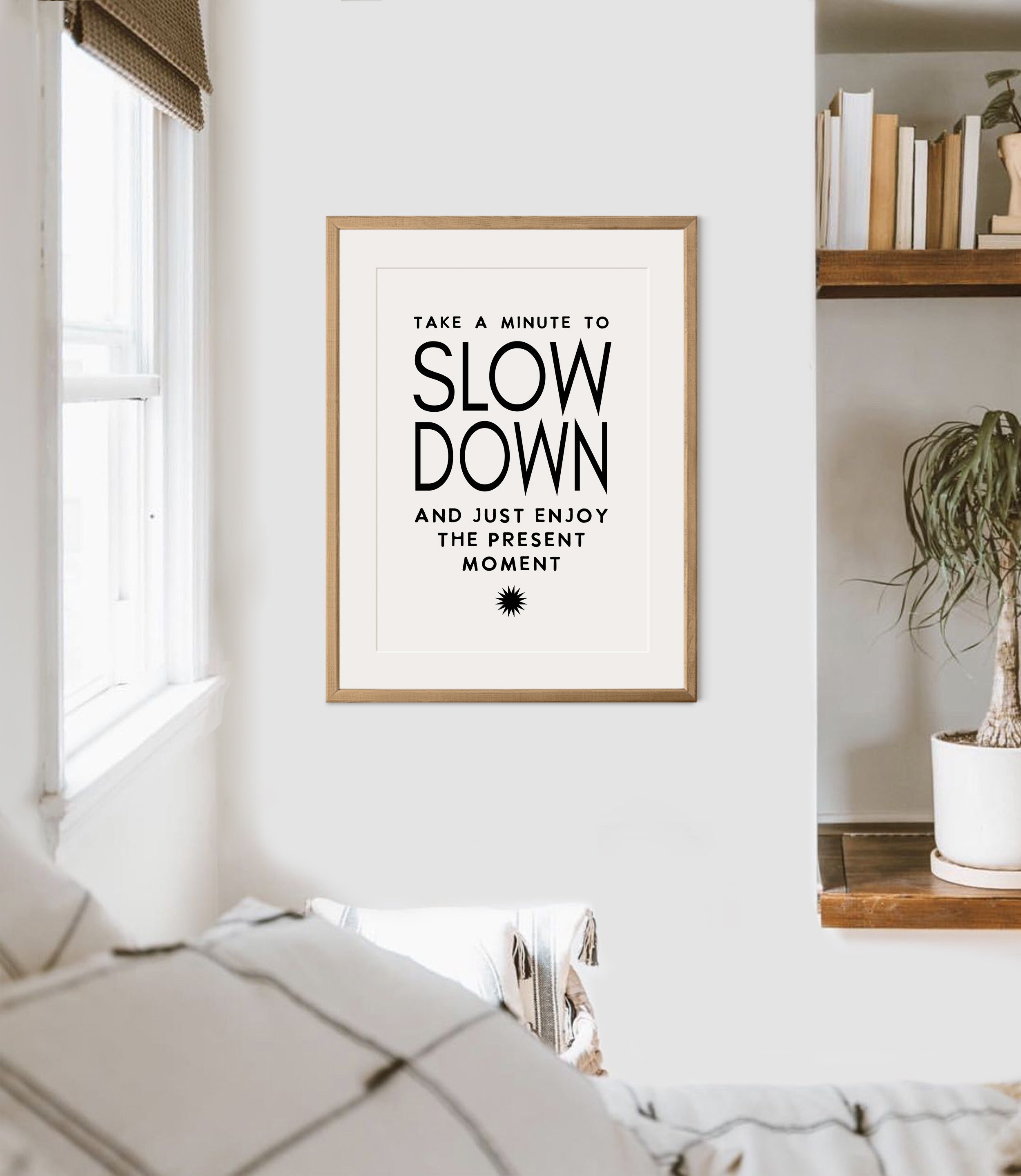 DIGITAL DOWNLOAD Slow Down Quote Print, Yoga, Meditation, Mindfulness ...