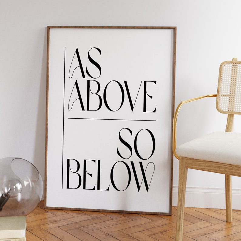 DIGITAL DOWNLOAD as Above so Below Quote Print, Spiritual Poster Print ...