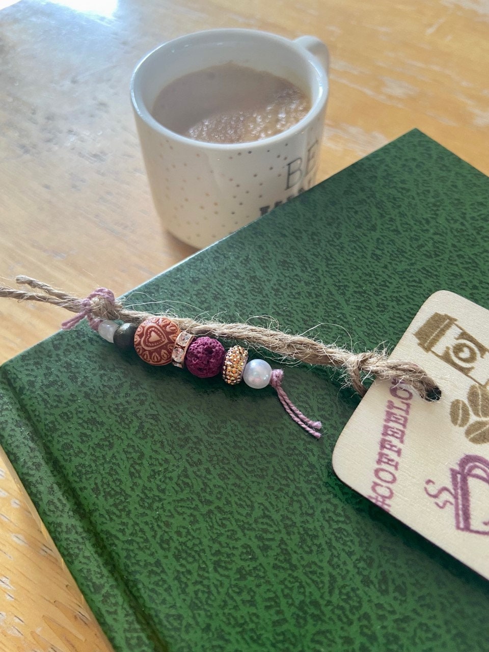 Coffee Wood Bookmark With Lava Stone for Essential Oil - Etsy