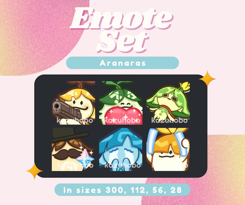 Aranara Emotes Set Genshin Cute Kawaii Chibi Emoji for - Etsy