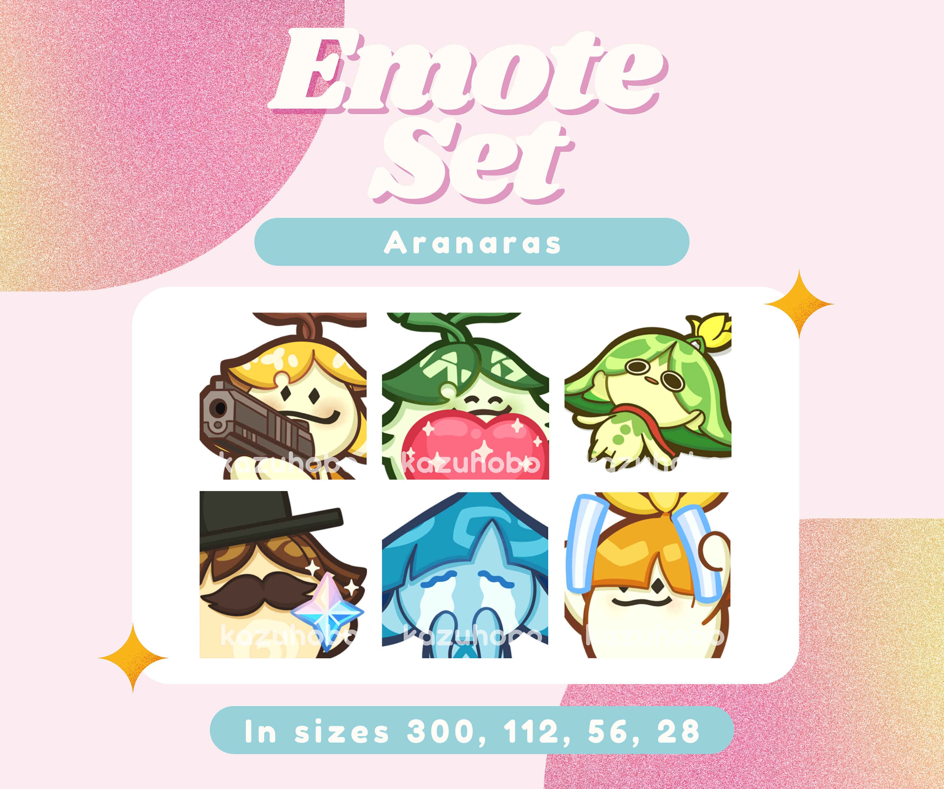 Aranara Emotes Set Genshin Cute Kawaii Chibi Emoji for - Etsy Australia